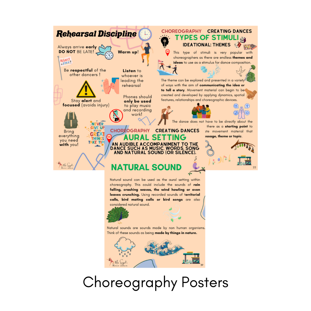 GCSE DANCE CHOREOGRAPHY POSTERS/BOOKLET | Miss Seigel's Teaching Resources